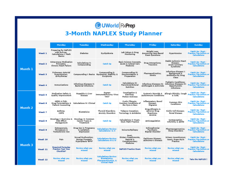 3-Month-Study-Planner-1 2 | PDF | Infection | Hepatitis