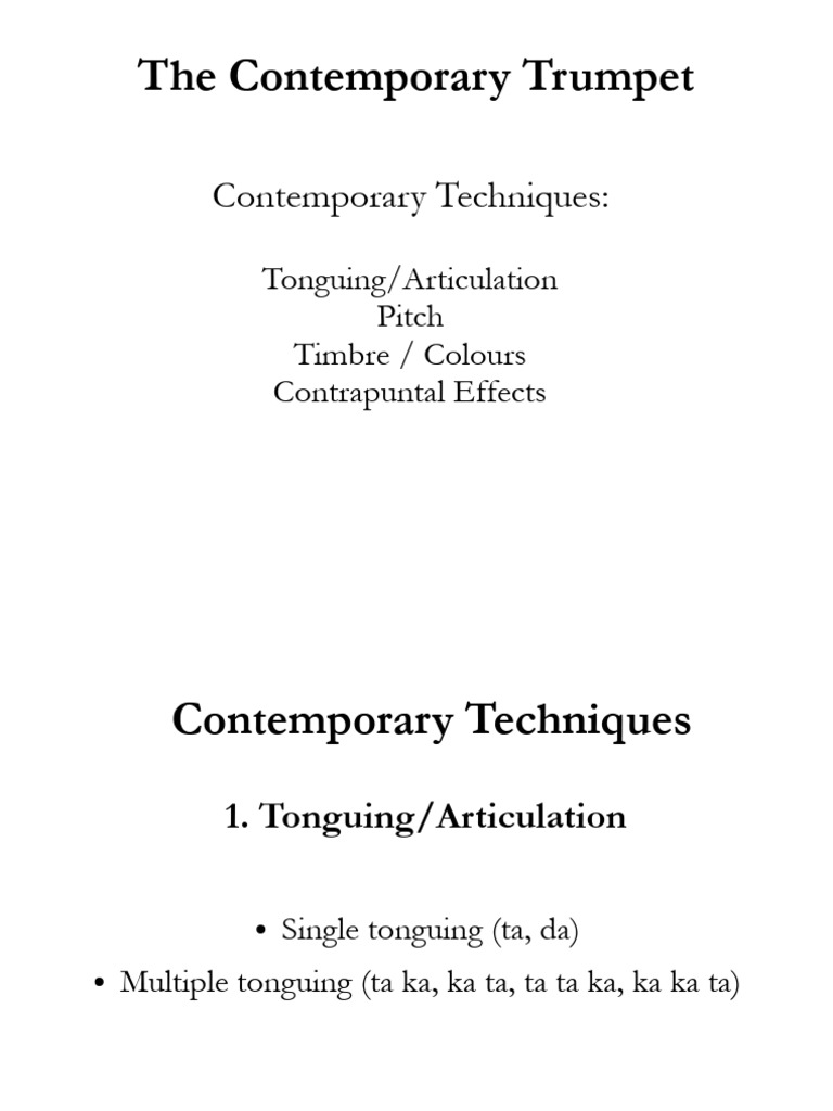 Contemporary Trumpet Techniques Guide | PDF