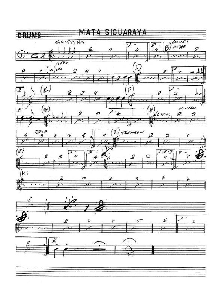 Mata Siguaraya - Drums | PDF