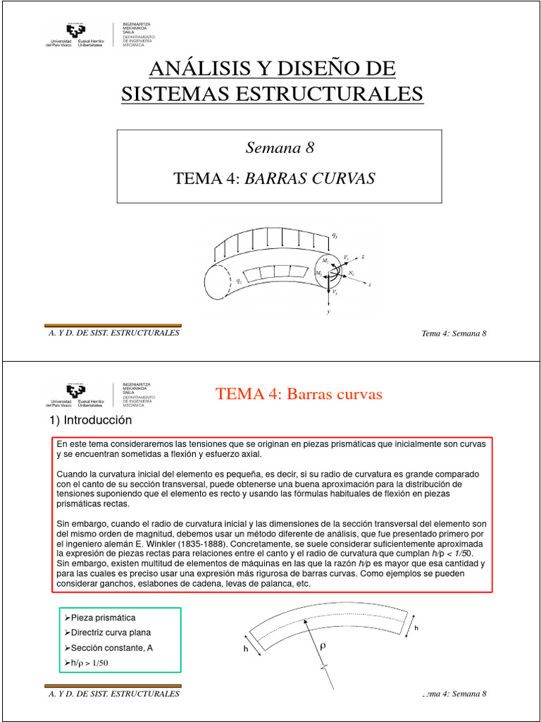 T4 Barras Curvas | PDF | Doblar | Resistencia de materiales