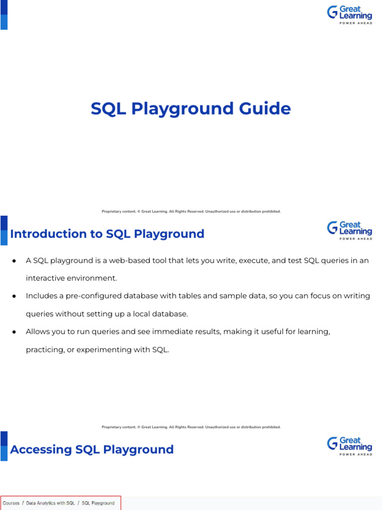 SQL+Playground+ +guide | PDF | Sql | Databases