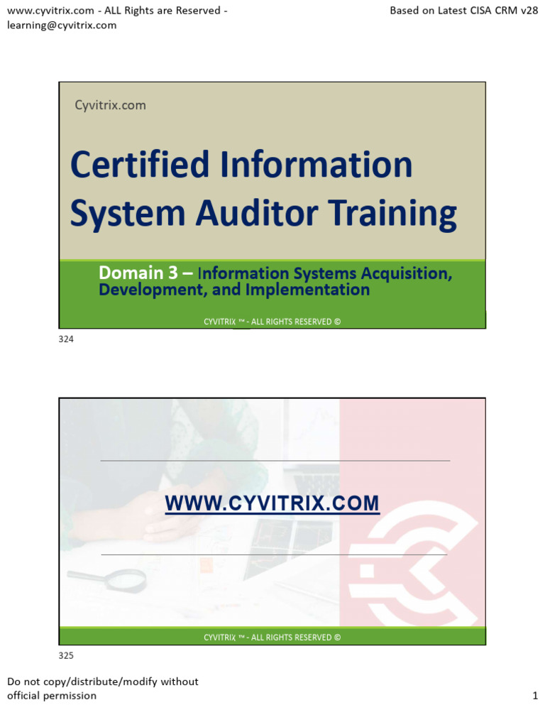CISA+Domain+3+Cyvitrix+ +Updated+2024 | PDF | Scrum (Software ...