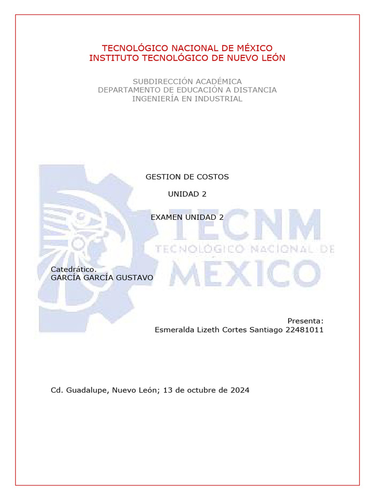 Examen Unidad 2 | PDF