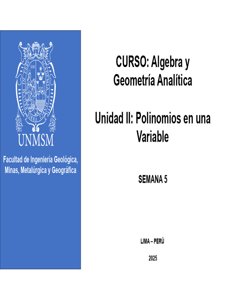 Algebra Semana5 | PDF | Factorización | División (Matemáticas)