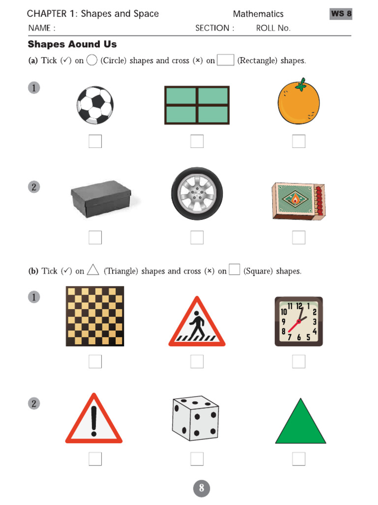 Shapes Worksheet Class 2 | PDF