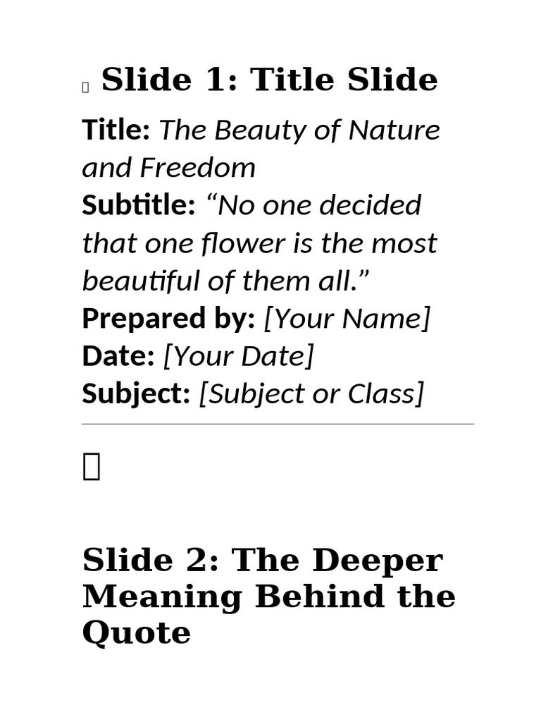 Nature's Beauty and Freedom Explained | PDF