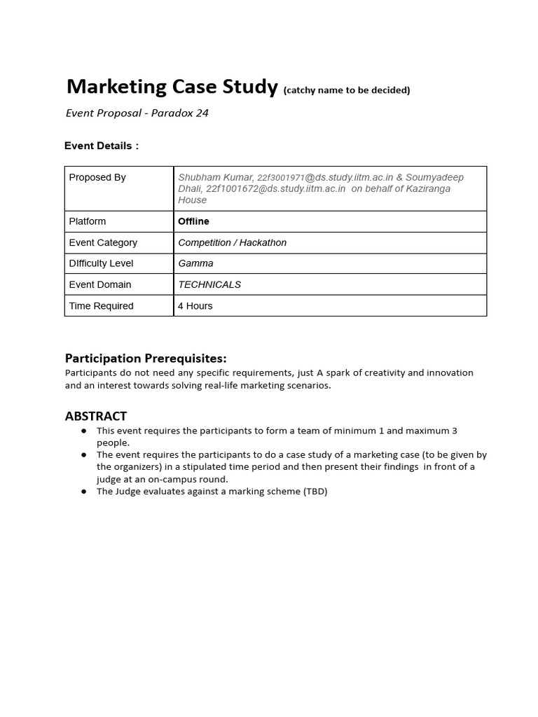 Technicals - Marketing Case Study | PDF