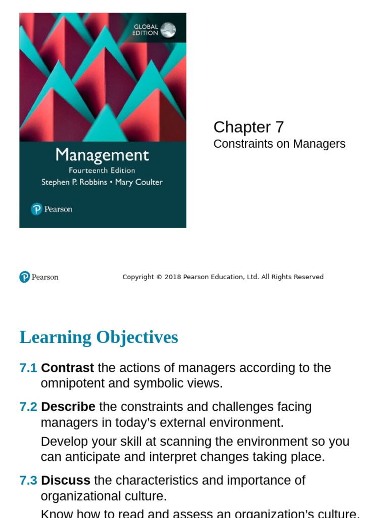 Chapter 07 - Constraints Onmanagers (1) (1) 2 | PDF | Organizational ...