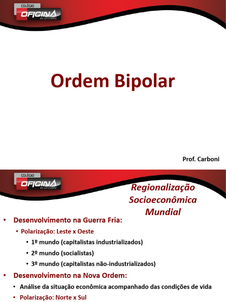 Ordem Bipolar na Guerra Fria | PDF | Guerra Fria | País em desenvolvimento