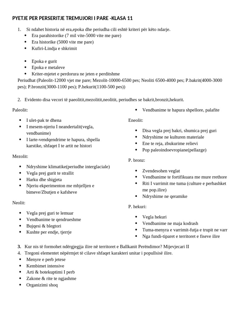 Pyetje Per Perseritje Tremujori I Pare-11 | PDF