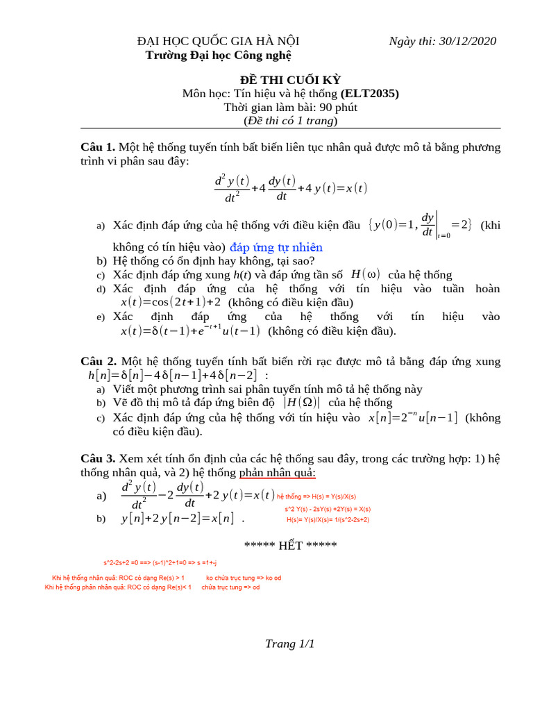 Cuoi Ky - HK1 2020 - 2021 | PDF