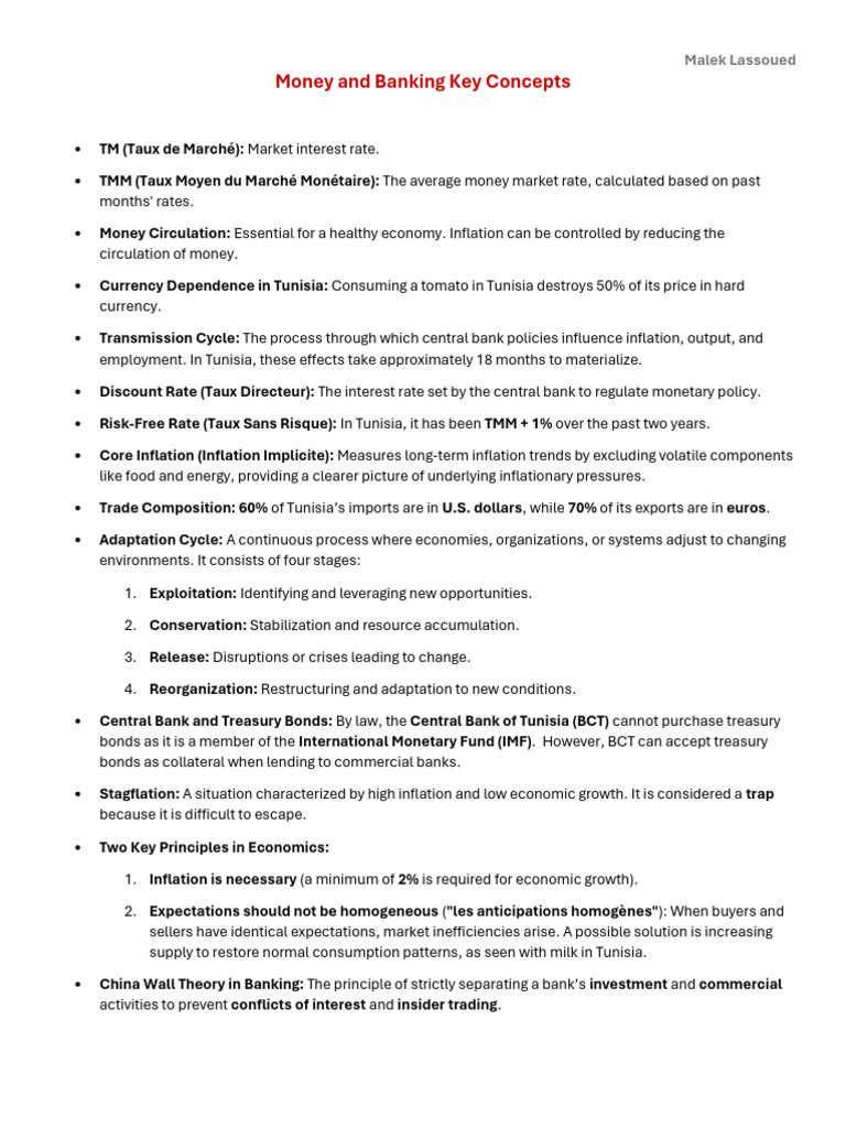 Money and Banking Lecture 1 2 | PDF | Inflation | Central Banks