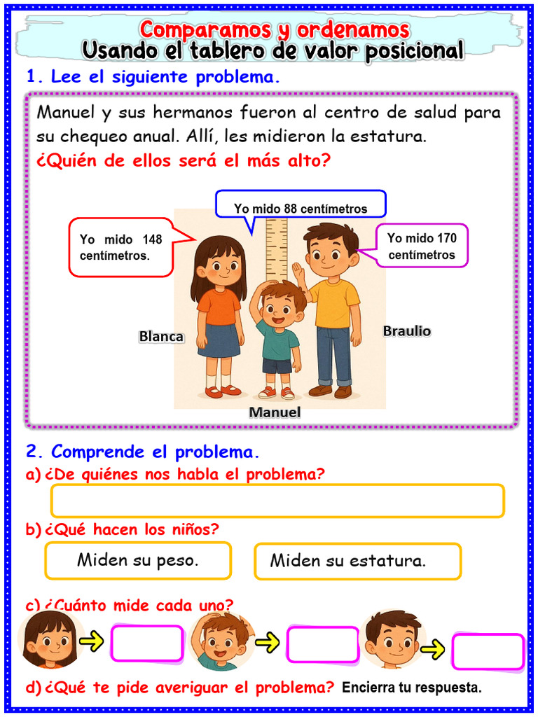 Comparamos y Ordenamos Usando El Tablero de Valor Posicional | PDF