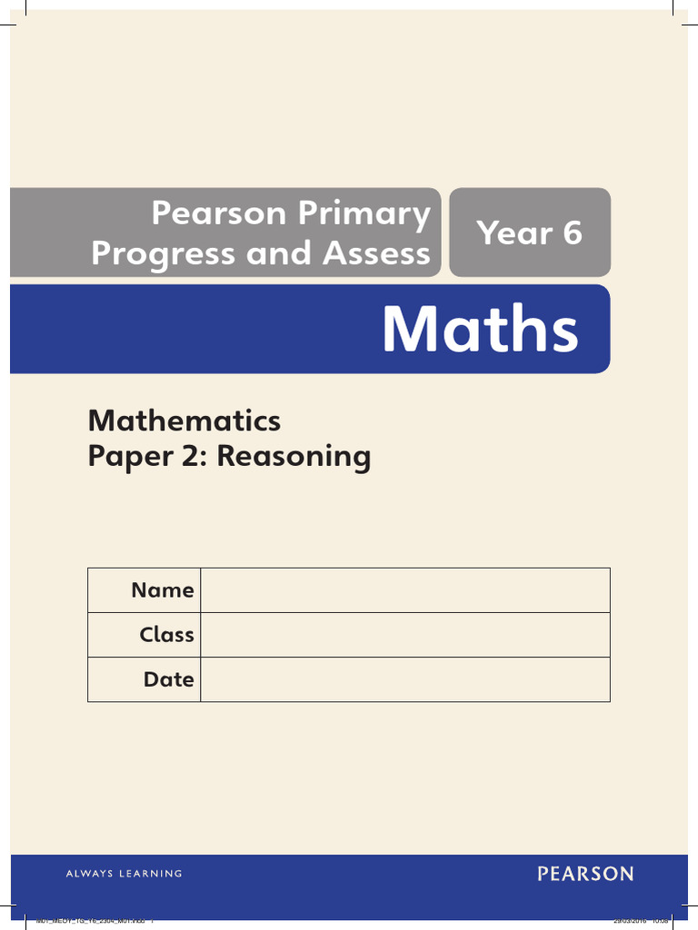 Year 6 End of Year Web Sample Tests | PDF | Mathematics