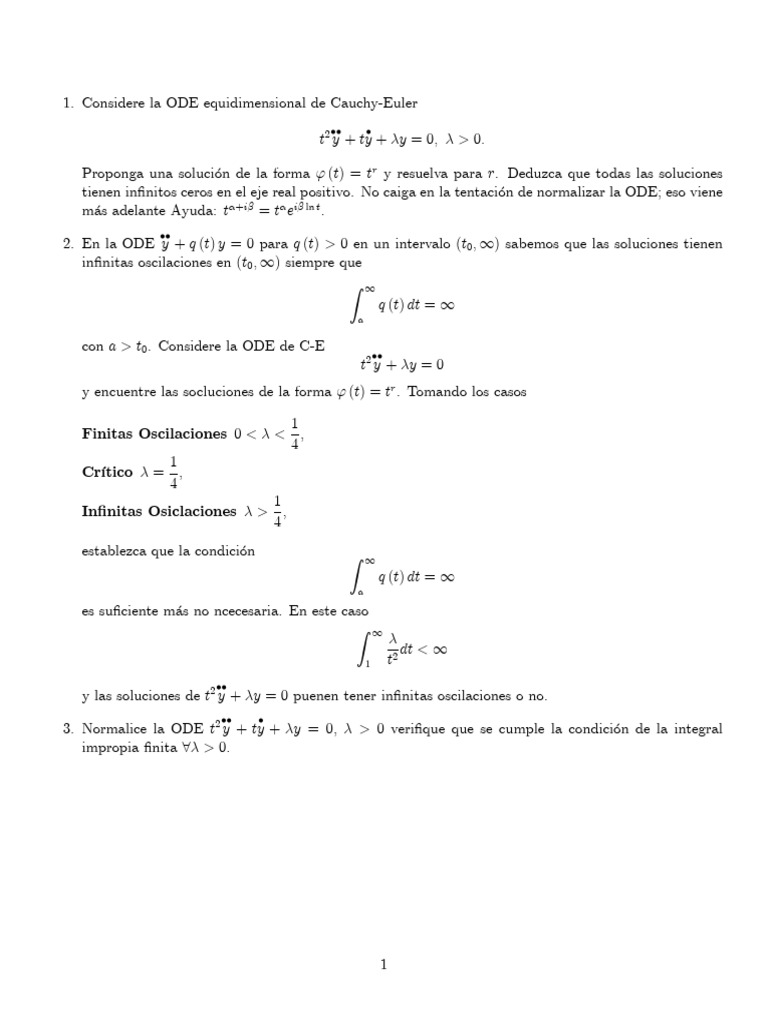 Cauchy - Euler ODE | PDF