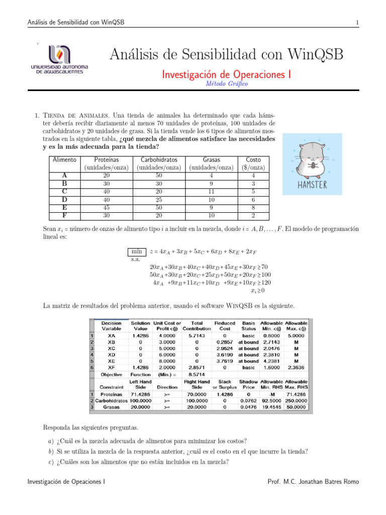 5. Análisis de Sensibilidad con WinQSB | PDF | Fertilizante | Alimentos
