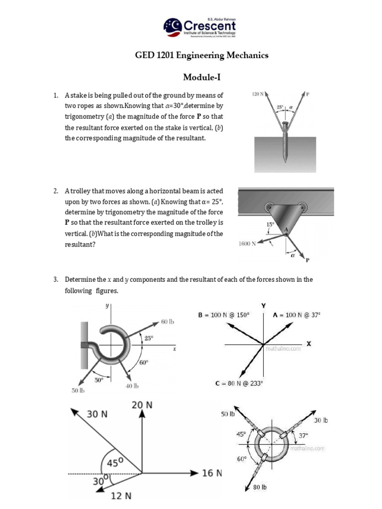 GED 1201 Module 1 Tutorials | PDF | Force | Tension (Physics)