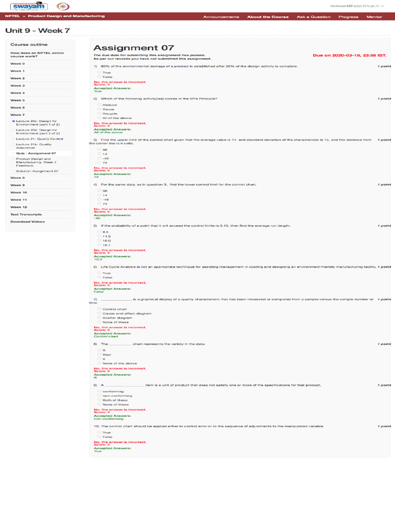 Noc20 Me12 Assigment 8 | PDF
