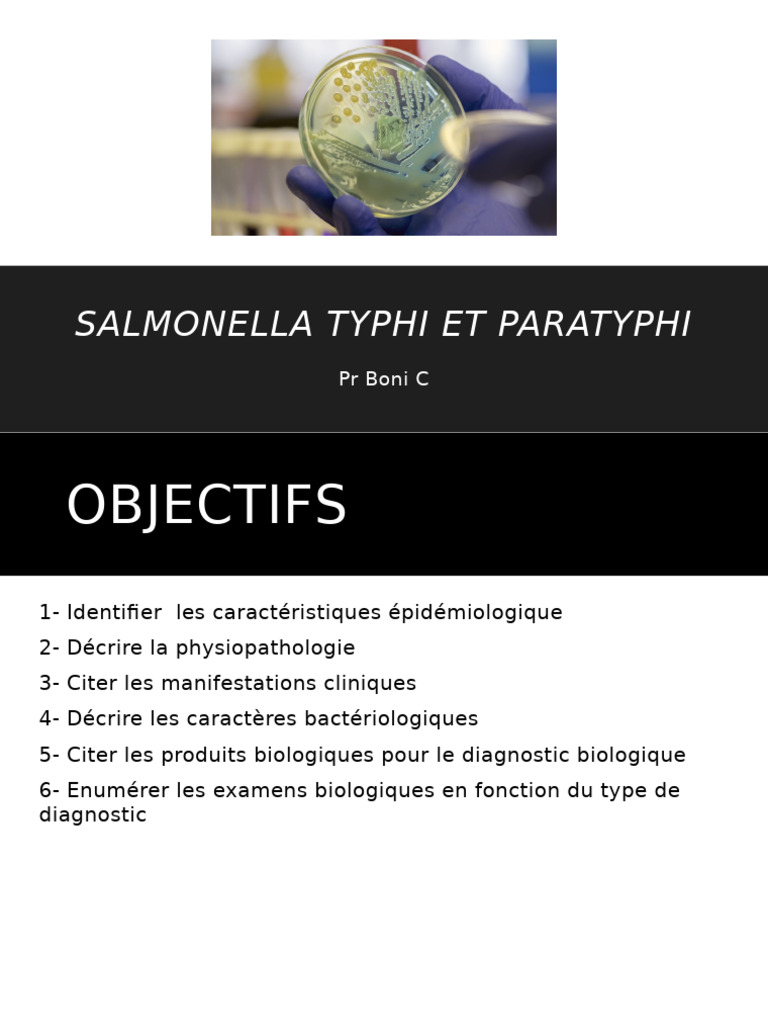 Caractéristiques de Salmonella Typhi et Paratyphi | PDF | Salmonelle ...