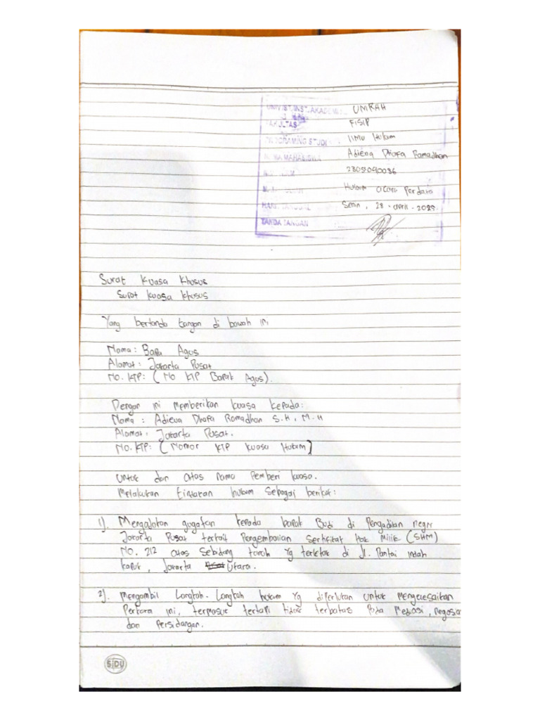 jawab uts adieva acara perdata | PDF