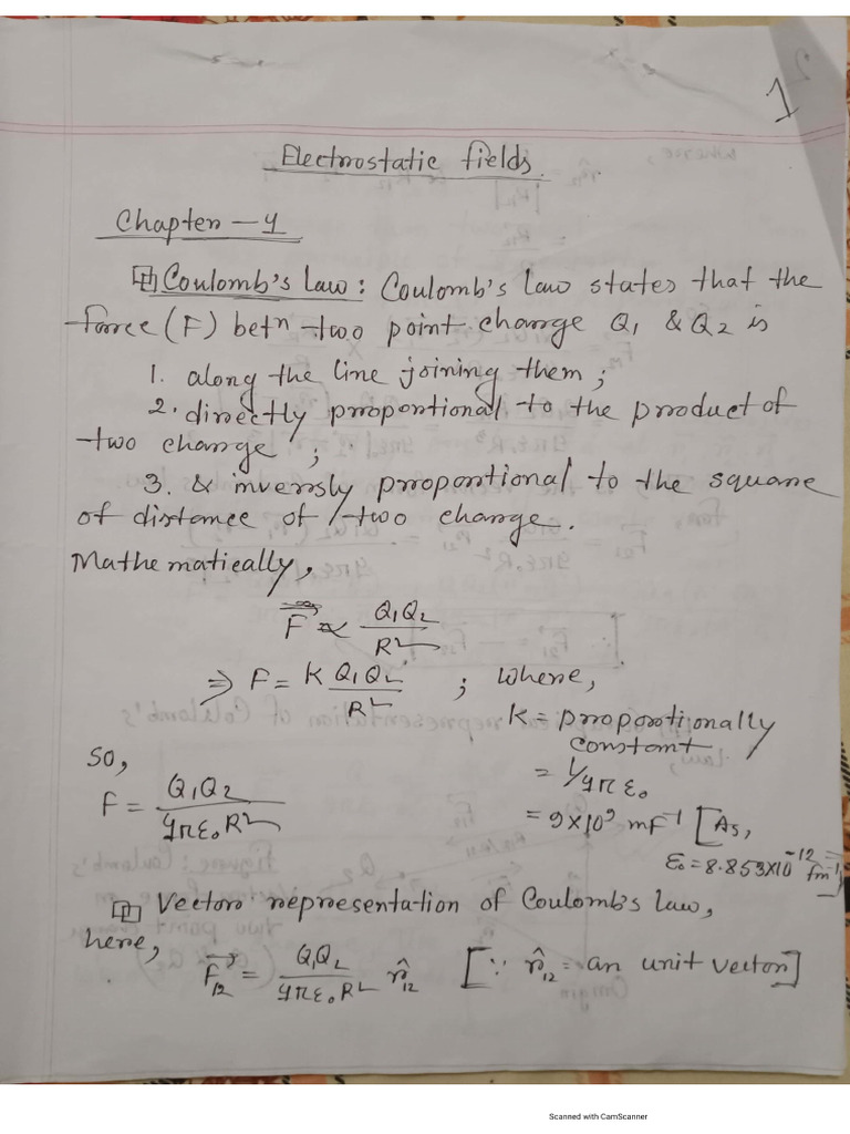 Electromagnetic Fields and Waves Note | PDF