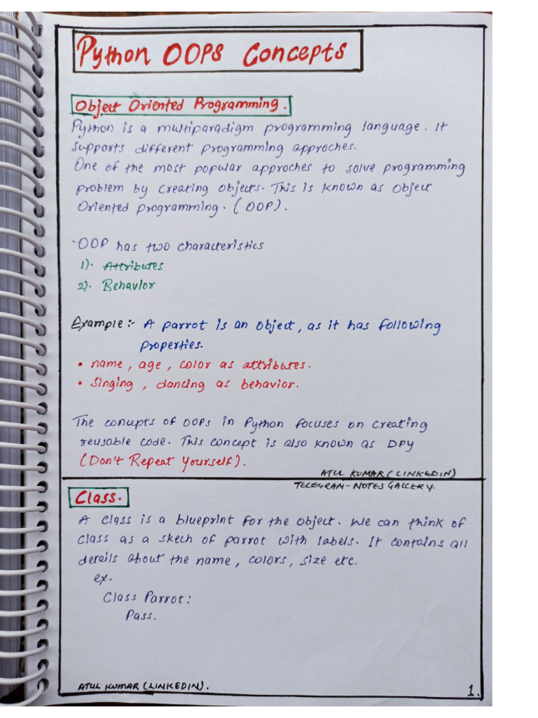 Python Oops Concepts & Functions | PDF