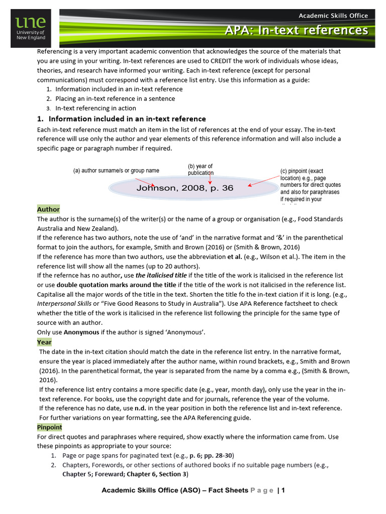 REF - APA Intext Reference | PDF | Citation | Apa Style