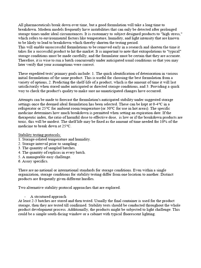 Accelerated Stability Testing | PDF | Shelf Life | Pharmaceutical ...