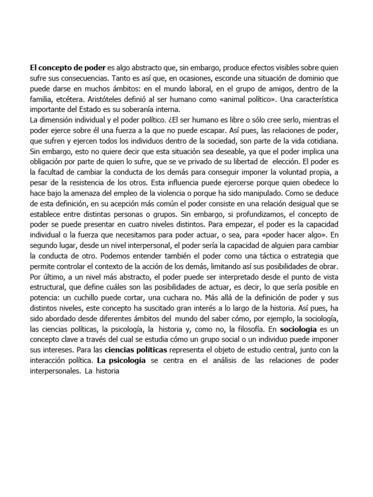 Teoría del poder y su legitimación | PDF | Poder (social y político ...