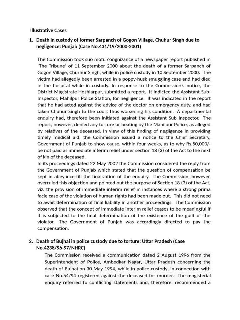 Illustrative Cases 1 | PDF | Justice | Crime & Violence