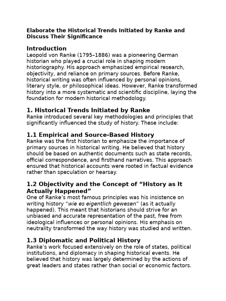 Elaborate The Historical Trend and It's Component | PDF | Historian ...