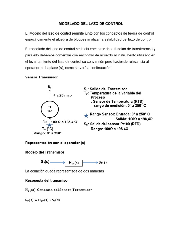 Modelado de Lazo de Control en Sistemas | PDF | Sensor