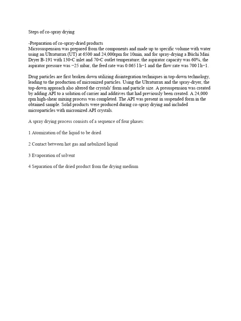 Spray Drying | PDF