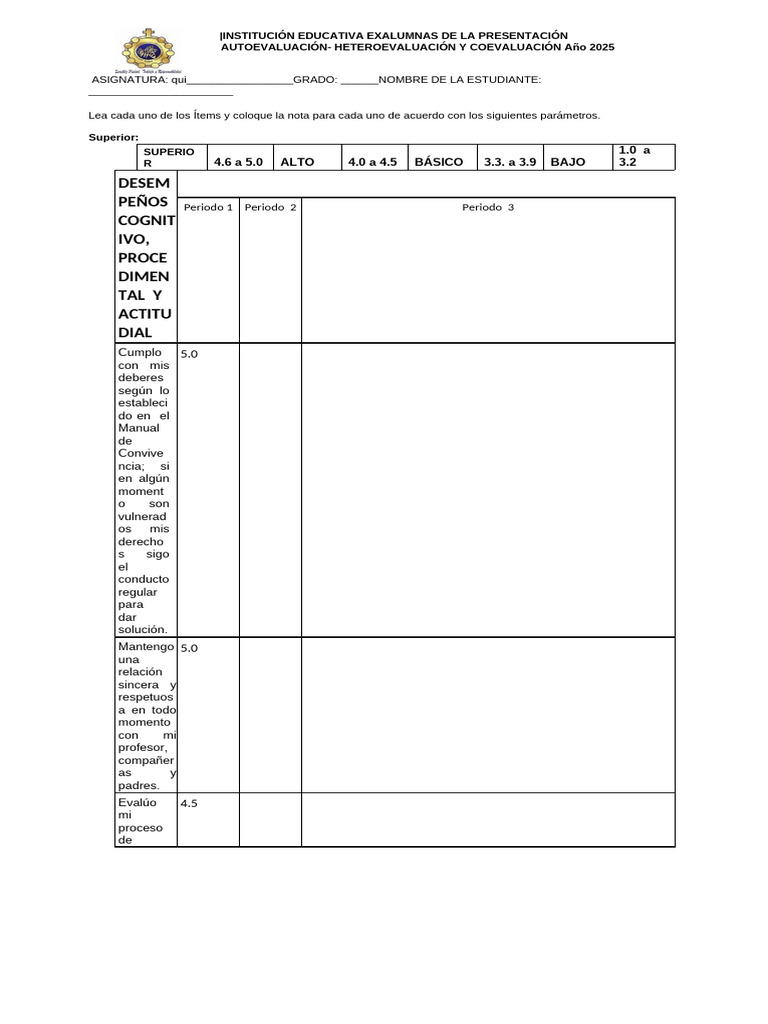 Autoevaluación Química | PDF