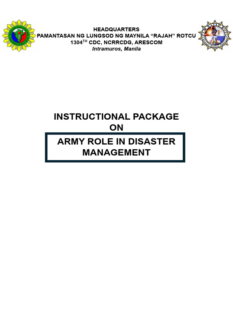 Army's Role in Disaster Management | PDF | Natural Disasters | Volcano