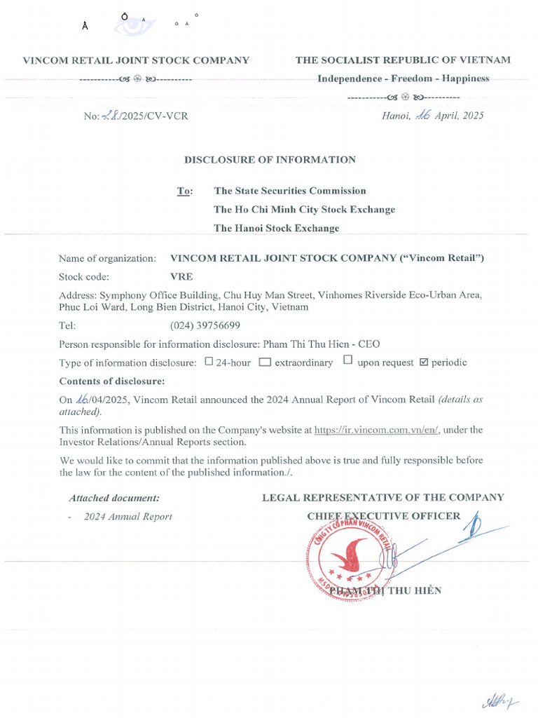 Vre 250418 Annual Report 2024 | PDF | Retail | Sustainability