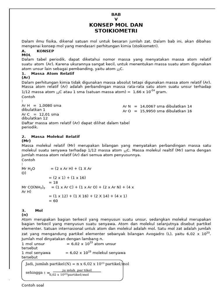 Konsep-Mol-Dan-Stoikiometri PRINT | PDF