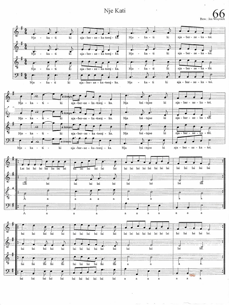 Nje Kati (Meerstemmig) | PDF