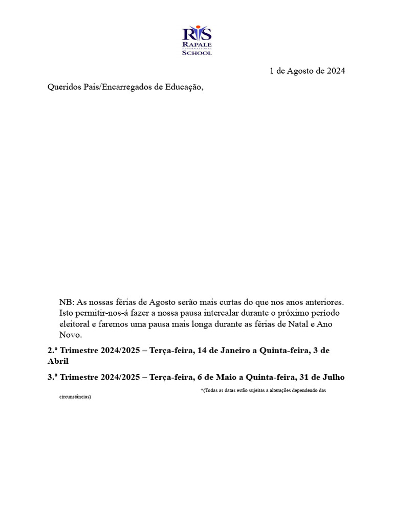 End of Term Circular 1st August 2024 PORT | PDF