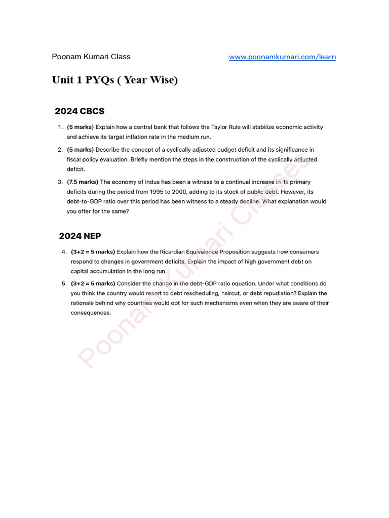 Unit_1_PYQs | PDF