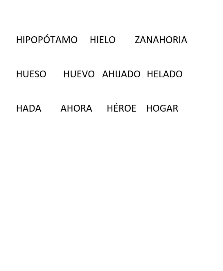 Palabras Con H | PDF