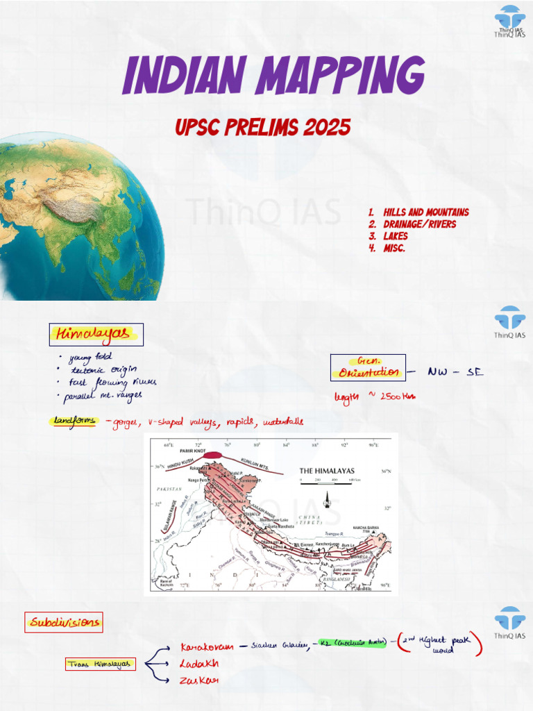 Indian Mapping - Paras Chitkara | PDF | Himalayas | Earth Sciences