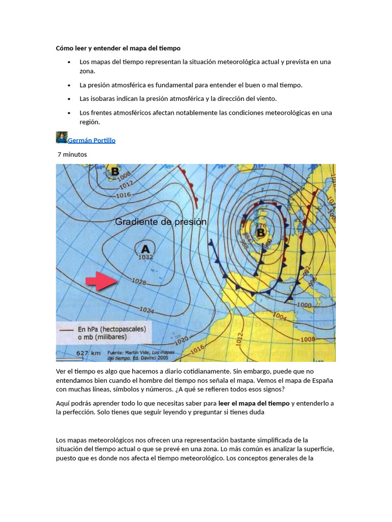 Cómo Leer y Entender El Mapa Del Tiempo | PDF | Herida | Nube