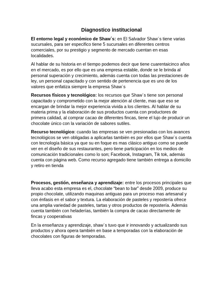 Diagnostico institucional | PDF