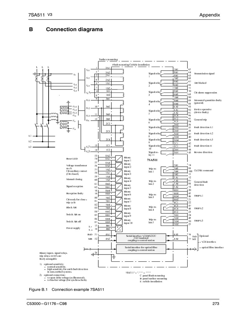 Connection Diagram 7SA511 | PDF
