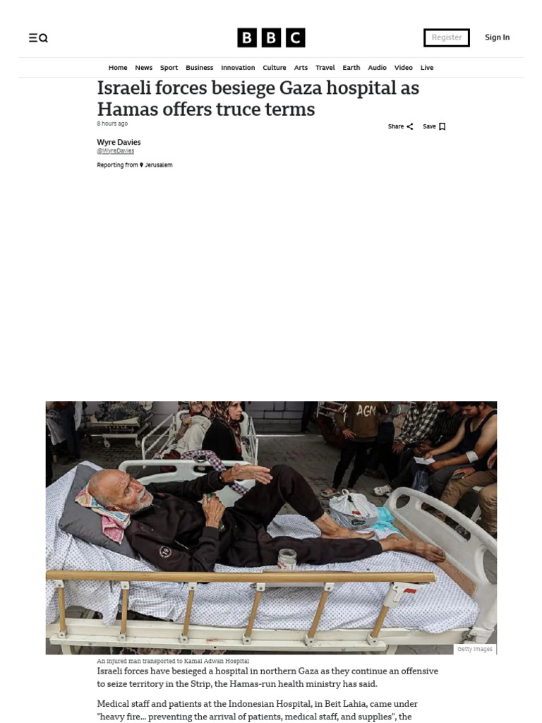 Israeli Forces Besiege Gaza Hospital As Hamas Offers Truce Terms | PDF ...