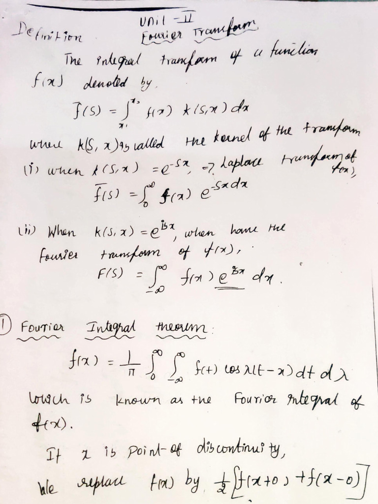 Fourier Transform Notes Pdf