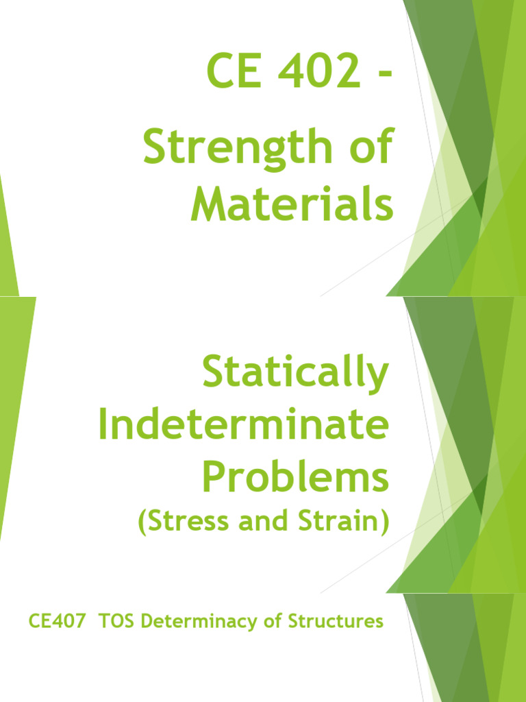 Week 3 - Statically Indeterminate Problem | PDF | Stress (Mechanics ...