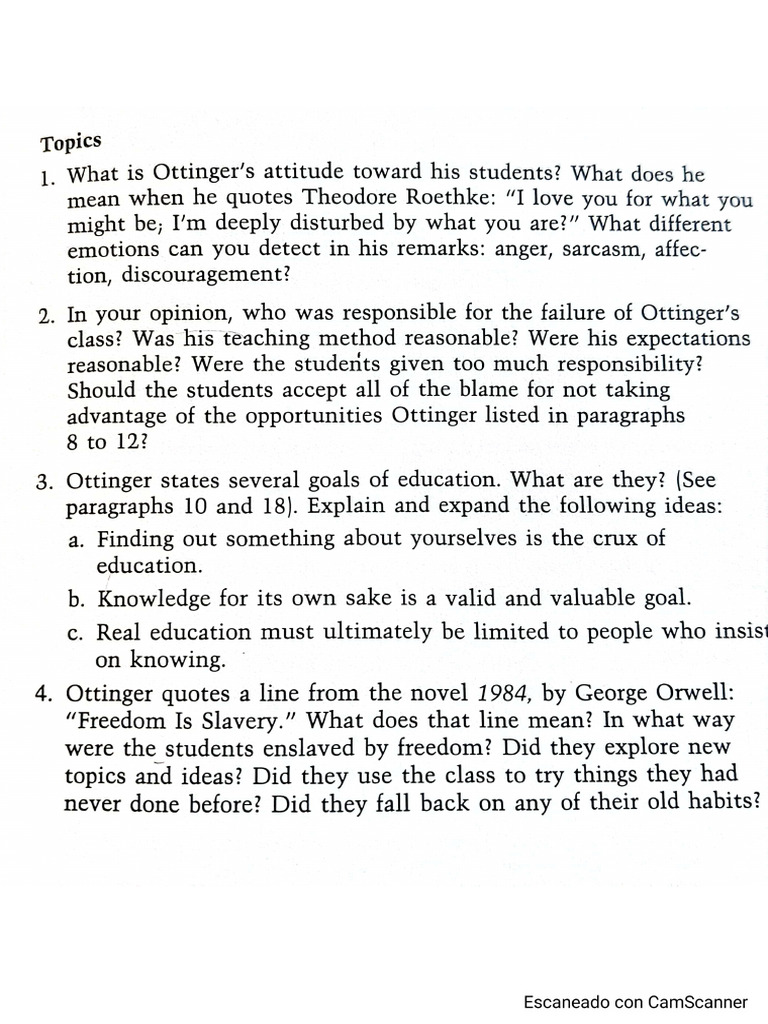In Short, Why Did This Class.... Questions | PDF