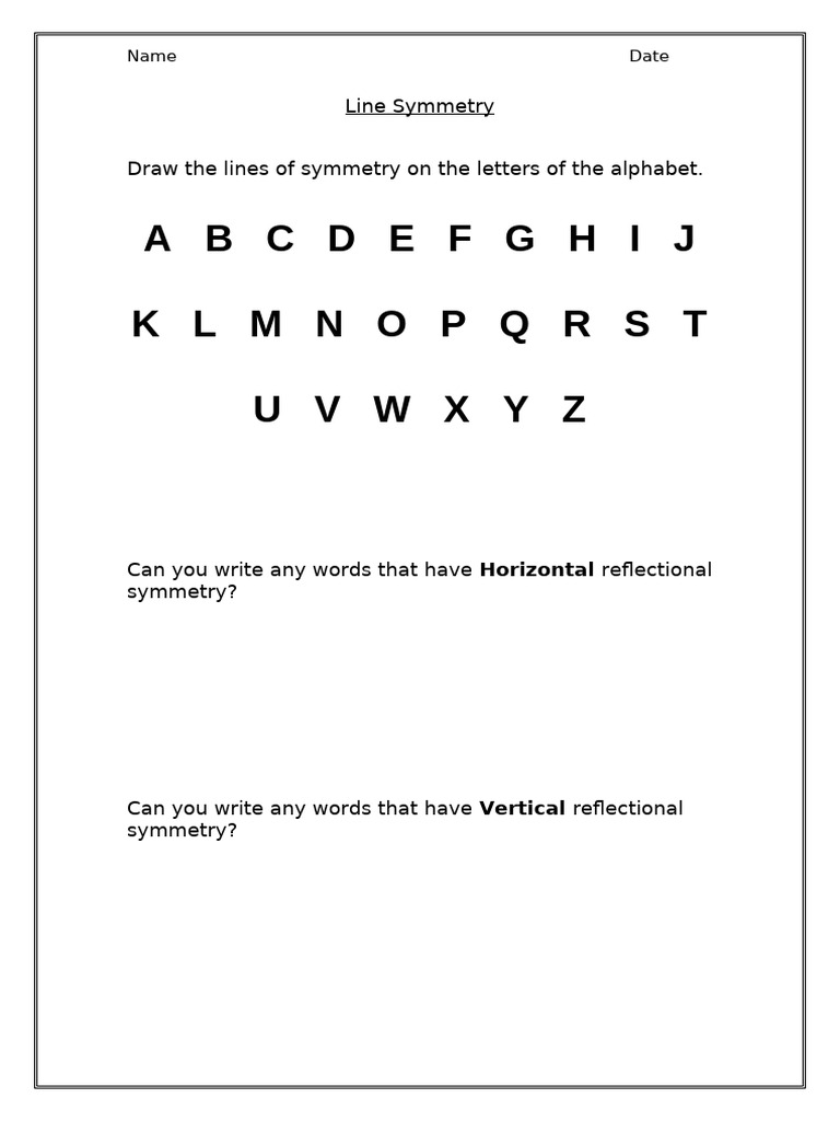Alphabet Line Symmetry | PDF
